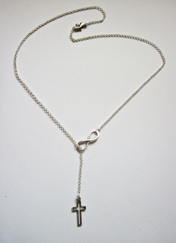 Infinity Necklace Cross And Infinity Necklace, Y Necklace, Lariat ...